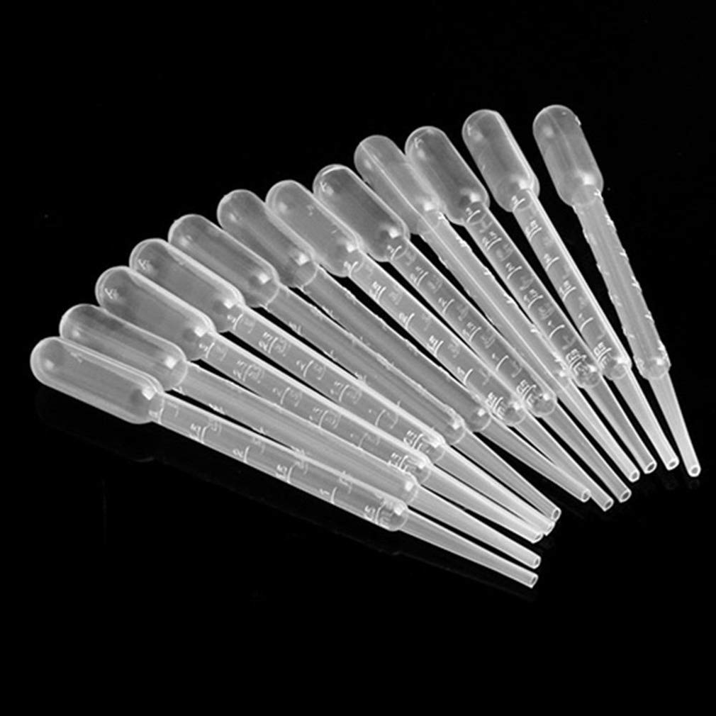 Familyhouse 1/2/3/5ML Disposable Plastic Transfer Pipettes Essential Oils Calibrated Dropper for Lab and Makeup, Pack of 100