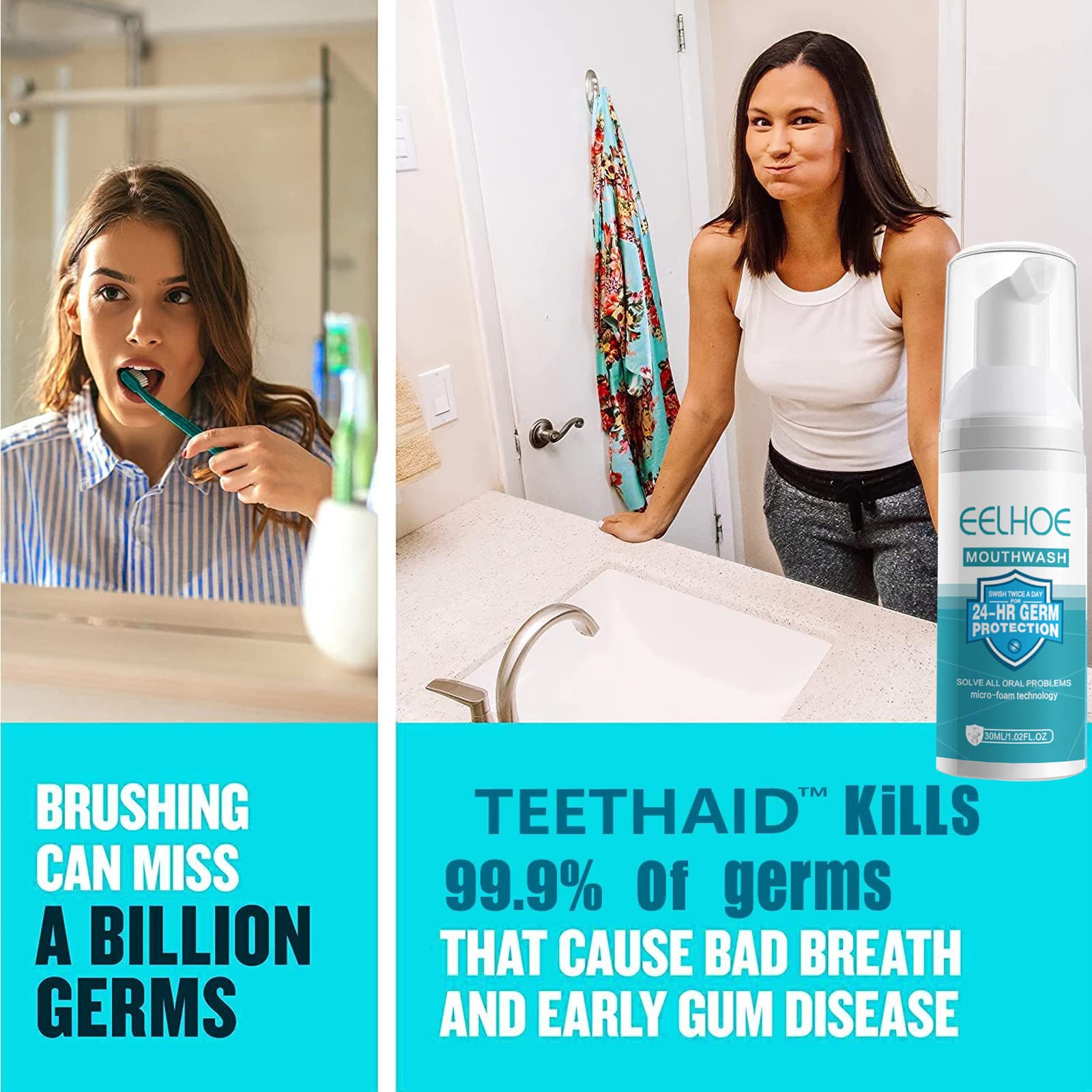 3PCS Mouthwash Whitening Toothpaste Foam, Teeth Whitening, Eliminating Bad Breath