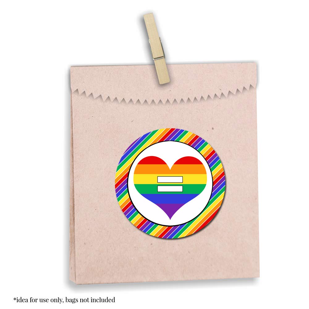 Love Wins LBGTQ Equality Pride Acceptance & Appreciation Thank You Sticker Labels, 40 2" Party Circle Stickers by AmandaCreation, Also Great for Envelope Seals & Gift Bags