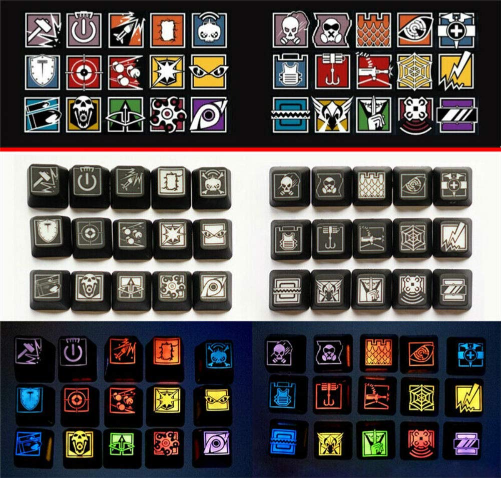 Mugen Custom Thatcher Rainbow Six Operator & Defender Gaming Keycaps for Cherry MX Switches - Fits Most Mechanical Gaming Keyboards - with Keycap Puller
