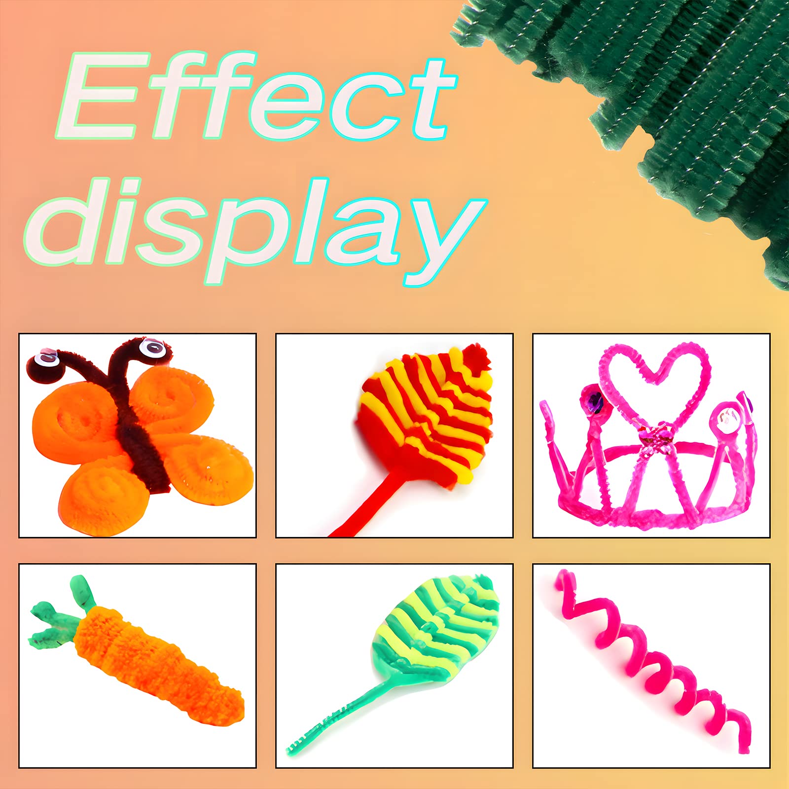 300 Pieces Black Pipe Cleaners Chenille Stem, Pipe Cleaners Craft for Kids DIY Art Supplies