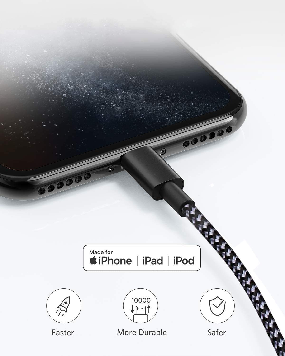 USB C to Lightning Cable iPhone 14 Charger Cable MFi Certified 5 Pack 3ft/6ft/10ft Supports Power Delivery Fast Long Card Data Sync Nylon Braided Compatible iPhone 14/13/12/11/XS/XR/X/8/iPad/iOS