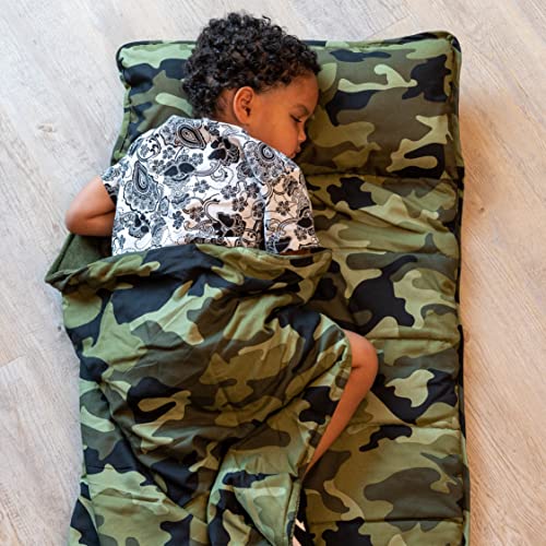 Stephen Joseph, Toddler All Over Print Nap Mat with Soft Blanket and Removable Pillow for Boys & Girls, Kids Sleeping Bag for Elementary, Daycare, Preschool with Carry Handle, Dino