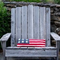Chandler 4 Corners Artist-Designed Stars and Stripes Hand-Hooked Wool Decorative Throw Pillow (8β x 24β) 4th of July Pillow for Couches & Beds - Easy Care, Low Maintenance - Veteran, Patriotic Pillow