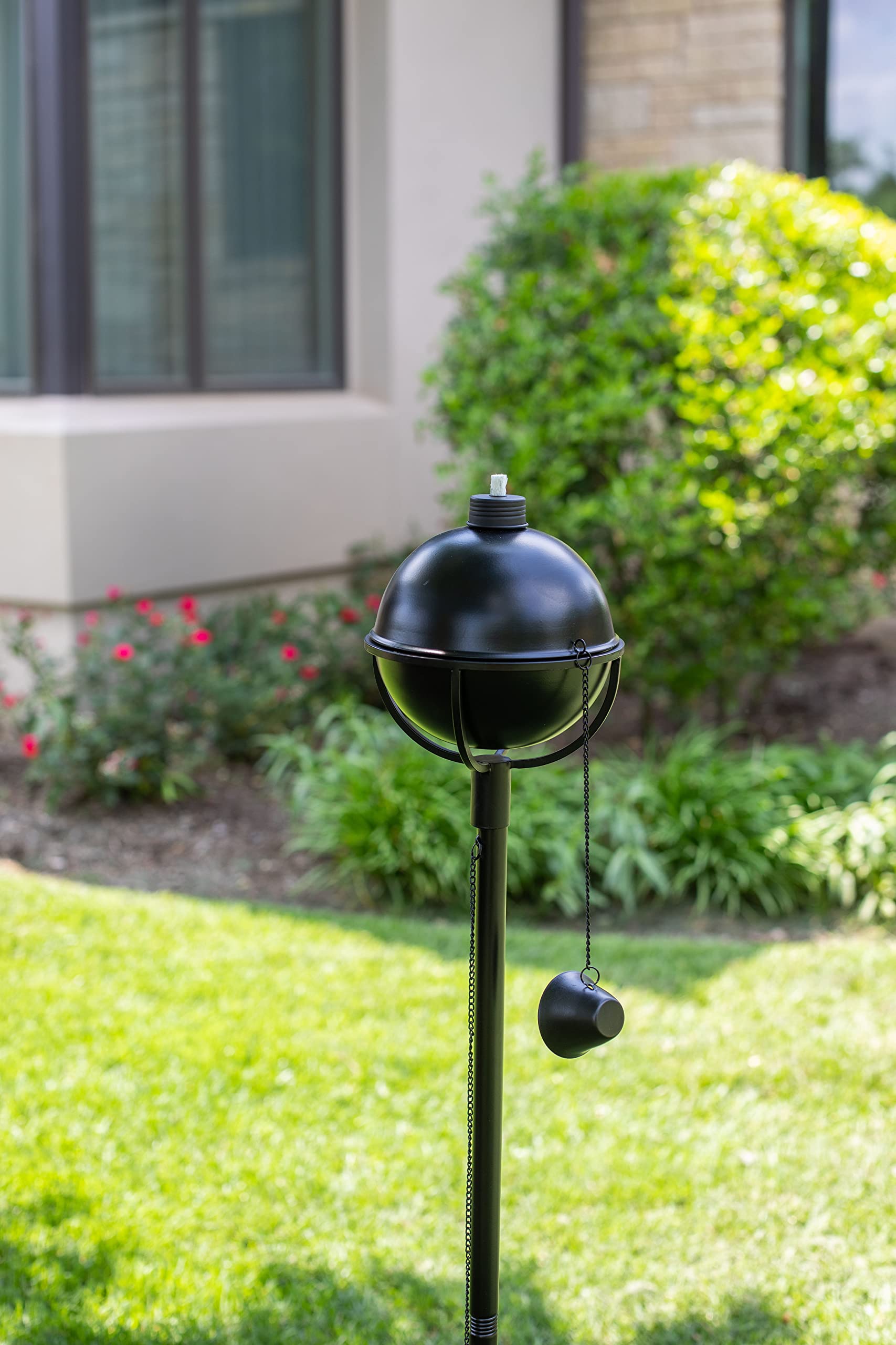 BIRDROCK HOME Outdoor Torches - Durable Construction, Modern Design, Weather Resistant, Citronella Oil Compatible, Ideal for Backyards, Patios, Pathways - Bora Bora Black, 4 Pack