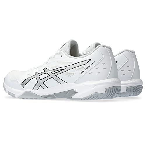 ASICS Women's Gel-Rocket 11 Volleyball Shoes, 6, White/Pure Silver