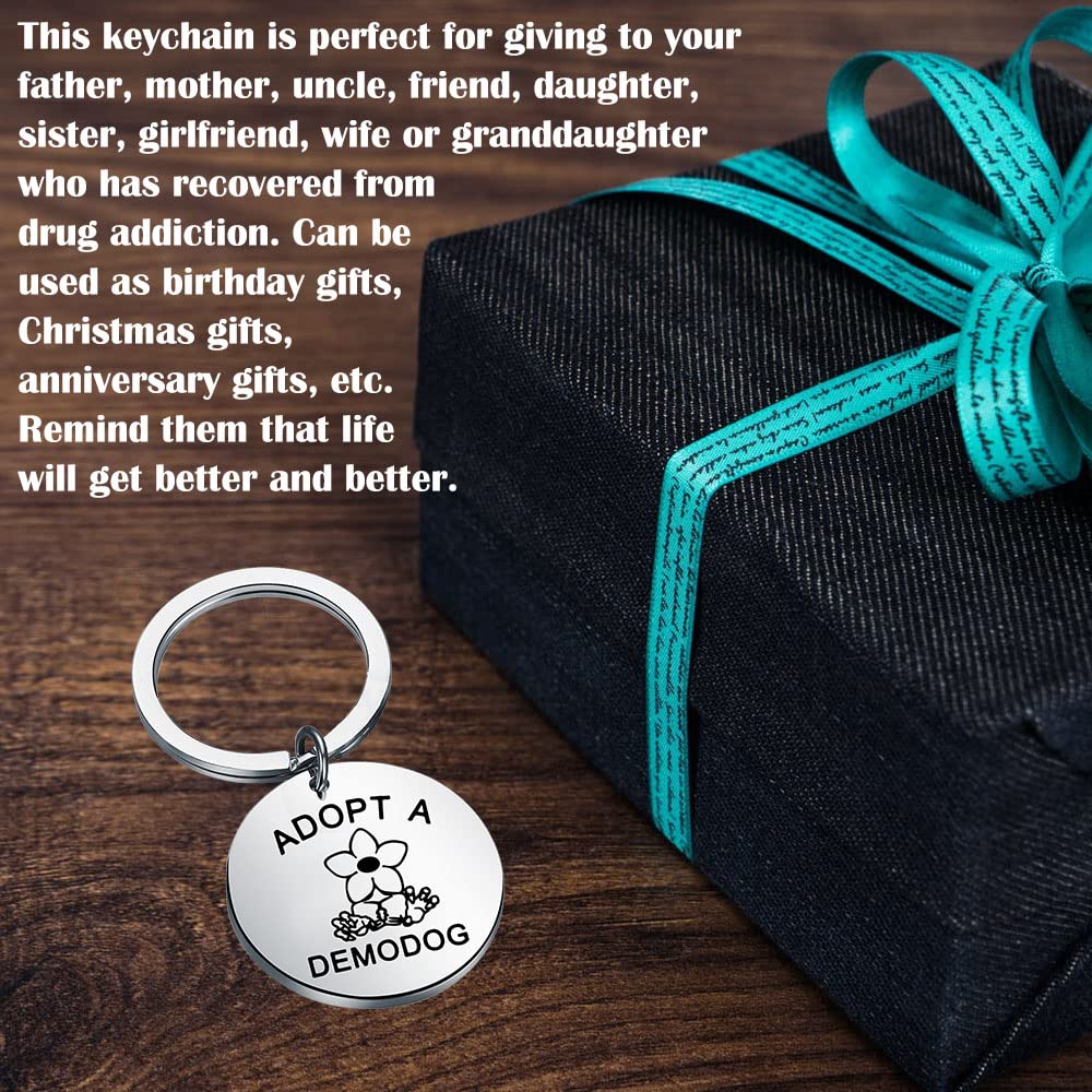Adopt A Demodog TV Show Inspired Keychain Fans Gift Funny Dog Lover Gift Pet Adoption Gift (ADOPT A DEMODOG)