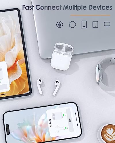 Airpod Charging Case for Airpods 1st and 2nd Generation, Airpods Charger Case, 450mAh Generation Charging Case Replacement with Bluetooth Pairing Sync Button (white2)