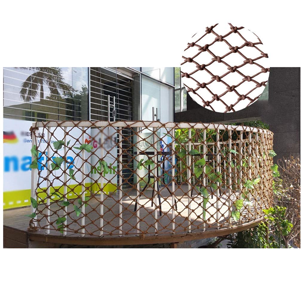 Protective Net Brown Nylon Net, Garden Decoration Net Balcony Safety Net Stairs Children Anti-Fall Net Kindergarten Protective Net Portable Fence Net Can Be Cut 1x2m3m4m (Size : 1 * 2m(3 * 7ft))