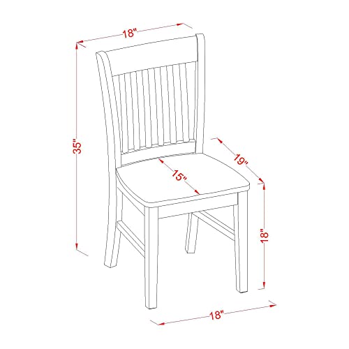 East West Furniture DONO9-LWH-W Dining Set, 9 Pieces