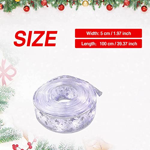 3.28 Ft Copper Led Lights String, Battery Powered Double Layer Copper Wire Ribbon Bows Fairy Strings Lights, Indoor Outdoor House Party Decor String Lights Striking Xmas Hanging Ornaments (C)
