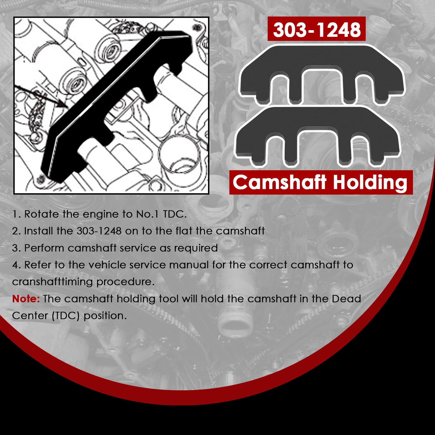 303-1248 303-1530 Camshaft Holding Tool and Chain Tensioner Set Compatible with OTC 6682 Fit for Ford 3.5L 3.7L 4V Engines