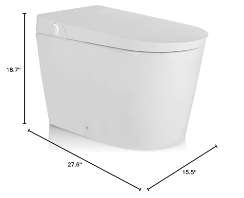 ALPHA BIDET UXT Pearl Bidet Toilet Combination | 1.28GPF Smart Toilet w/Next Gen Bidet | ADA Chair Height | Automatic Lid and Seat | Automatic Flushing | Endless Warm Water | 3 Year Warranty