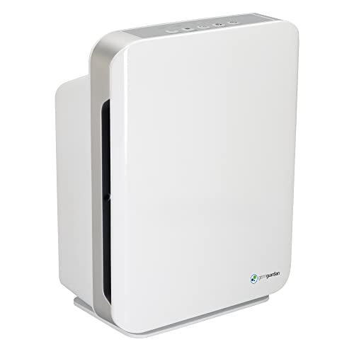 Germ Guardian AC5900WCA 21” 4-in-1 True HEPA Filter Air Purifier for Home, Large Rooms, UV-C Sanitizer, Filters Allergies, Smoke, Dust, Pet Dander, & Odors, 3-Yr Wty, GermGuardian, White