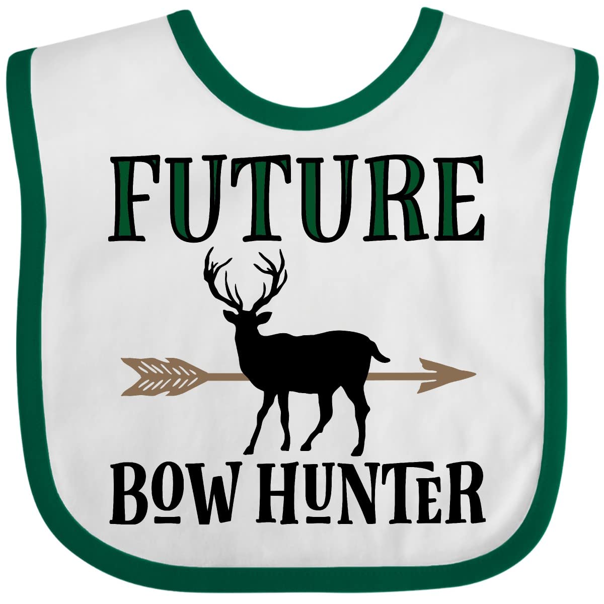 inktastic Hunting Future Bow Hunter Baby Bib White and Green 2de66