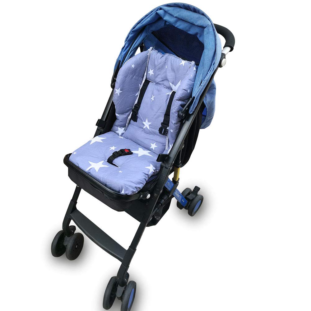 High Chair Pad, Exquisite and Beautiful Baby/highchair/seat Cushion Pad,Comfortable and Soft, Suitable for The High Chair and Stroller in The Picture(Blue Background Stars Pattern)