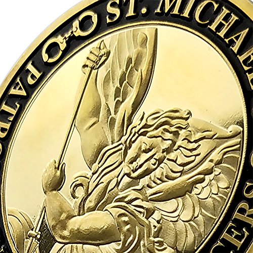 ASmileIndeep Police Officer Prayer Coin St. Michael Patron Saint Law Enforcement Military Challenge Coin