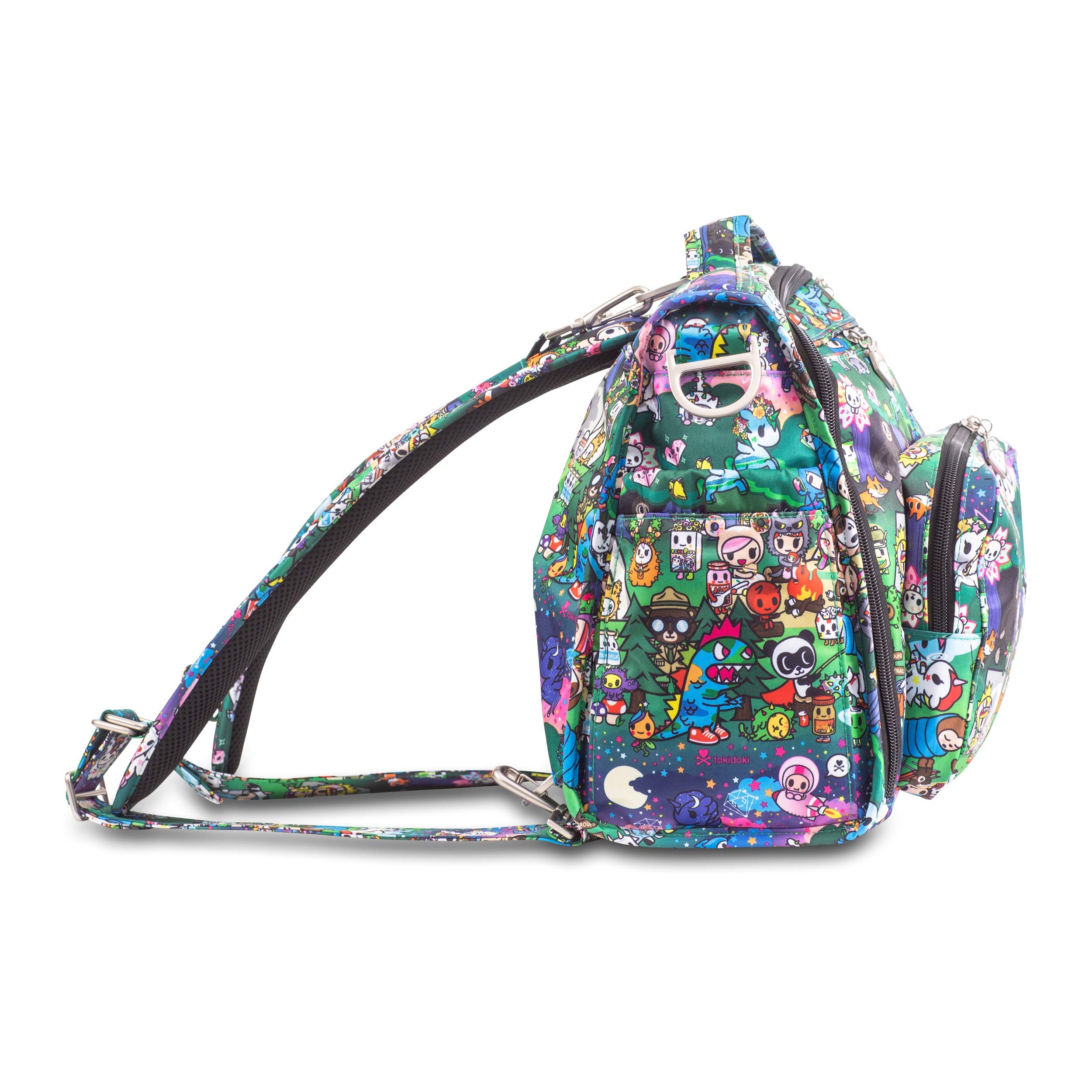 JuJuBe x Tokidoki B.F.F. Diaper Backpack, Multi-functional Convertible + Messenger Bag | Travel-Friendly, Stylish Diaper Bag | Camp Toki