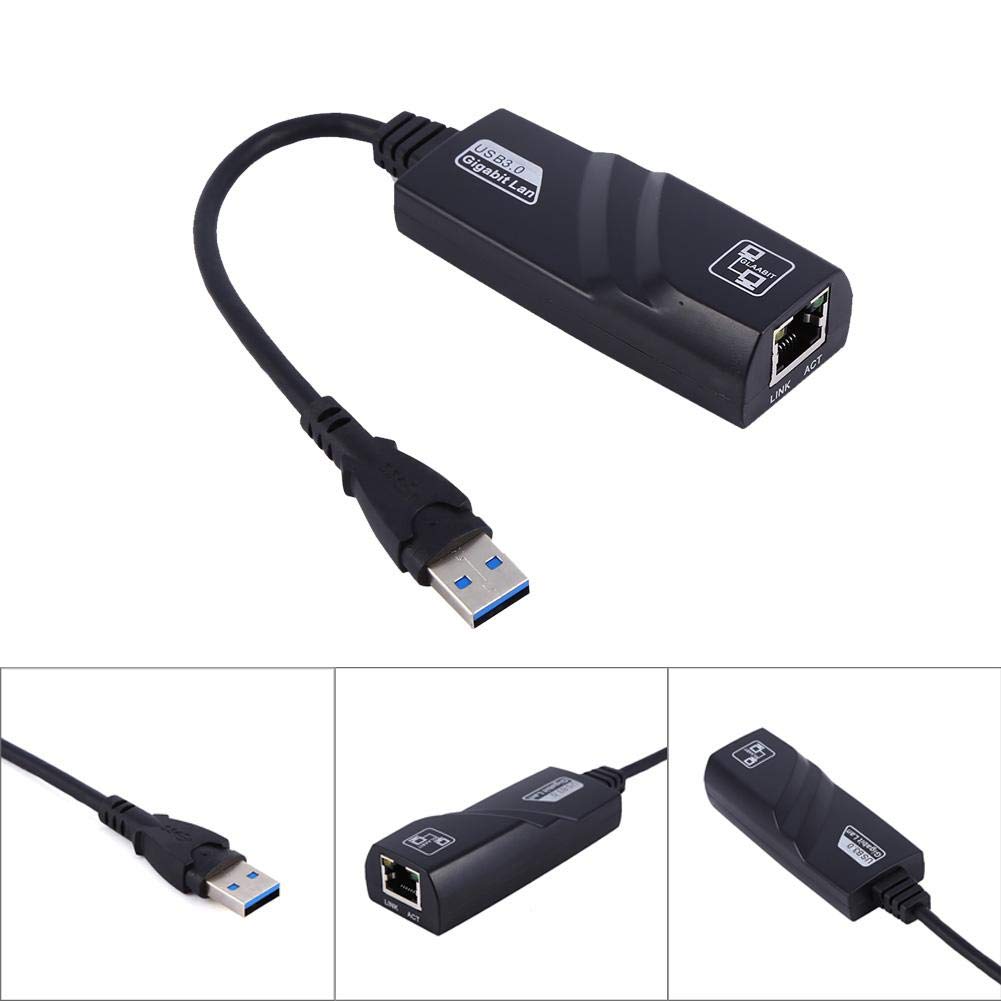 USB 3.0 to RJ45 Universal Network Adapter, High Speed Portable Gigabit Ethernet Network Card, SuperSpeed Internet Adapter with LAN Cable for Windows/VISTA/WIN7/win8/win8.1/OS10.12/