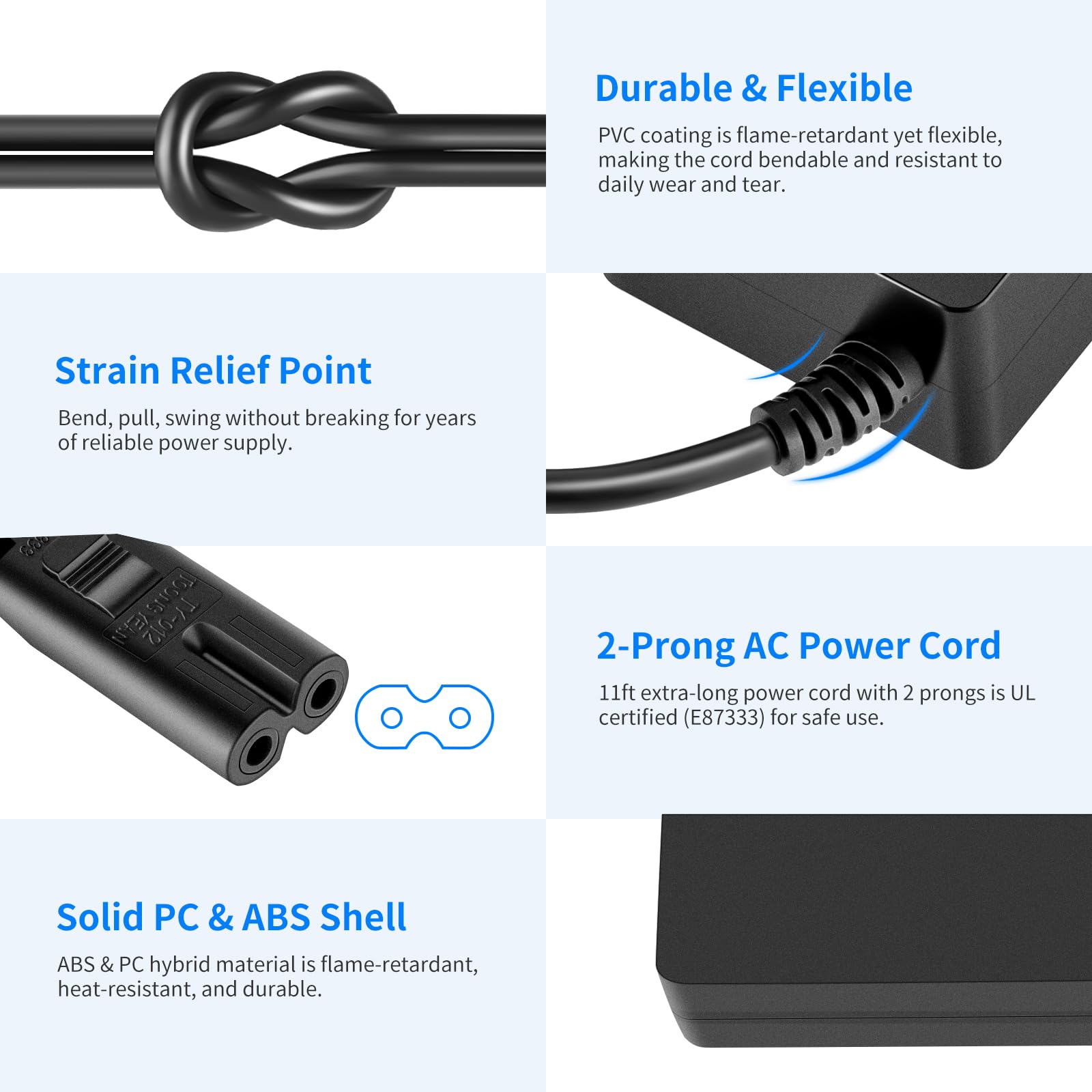Neewer AC 100-240V to DC 12V 3A 36W Power Supply Adapter with 6.5 feet/2 Meters Power Cable Compatible with 480 LED Video Light and Max. 12V 3A 36W Ring Light, UL Listed (US Plug)
