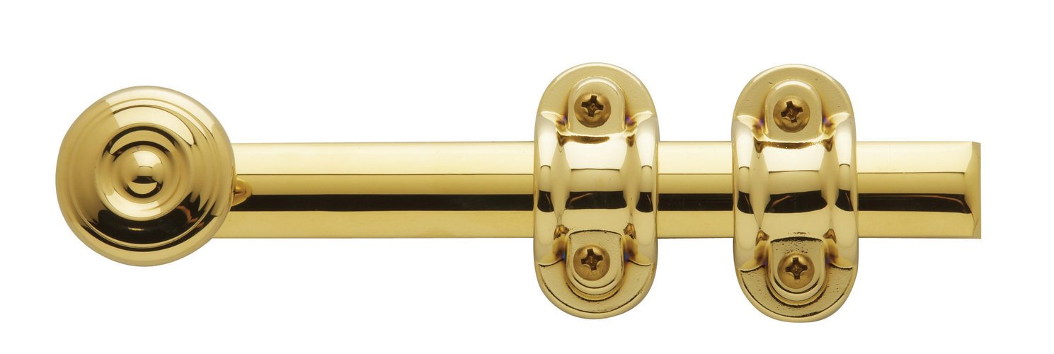 Baldwin 0379 6 Inch Ornamental Heavy Duty Surface Bolt, Lifetime Polished Brass