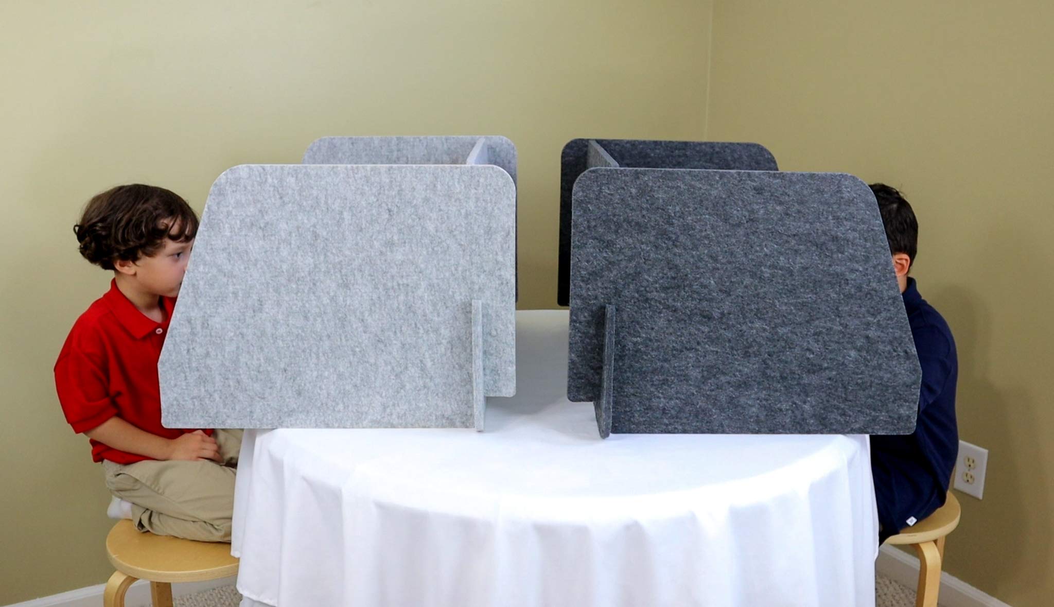 Acoustic Partition - Reduce Noise and Visual Distractions - Sound Absorbing Desk Divider - Desk Privacy Panel - Home Office - Classroom - Remote Learning - Sound Dampening (Gravel Grey)
