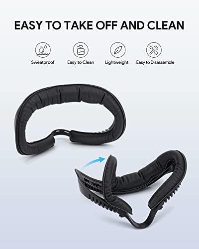 AUBIKA Cooling Fan + Removable Face Pad for Meta/Oculus Quest 2 Accessories, Facial Interface with Soft Sweatproof PU Cover, Air Circulation to Anti Fogging and Reduce Facial Stuffiness
