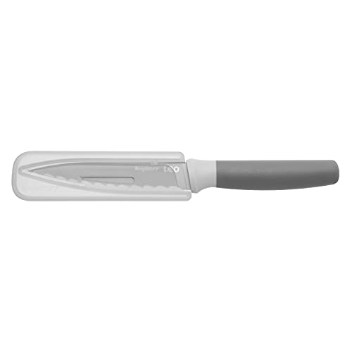 BergHOFF Leo Ceramic Coated Non-Stick Serrated Utility Knife, 11.5cm, Stainless Steel, Grey, 3.5 x 24 x 2 cm