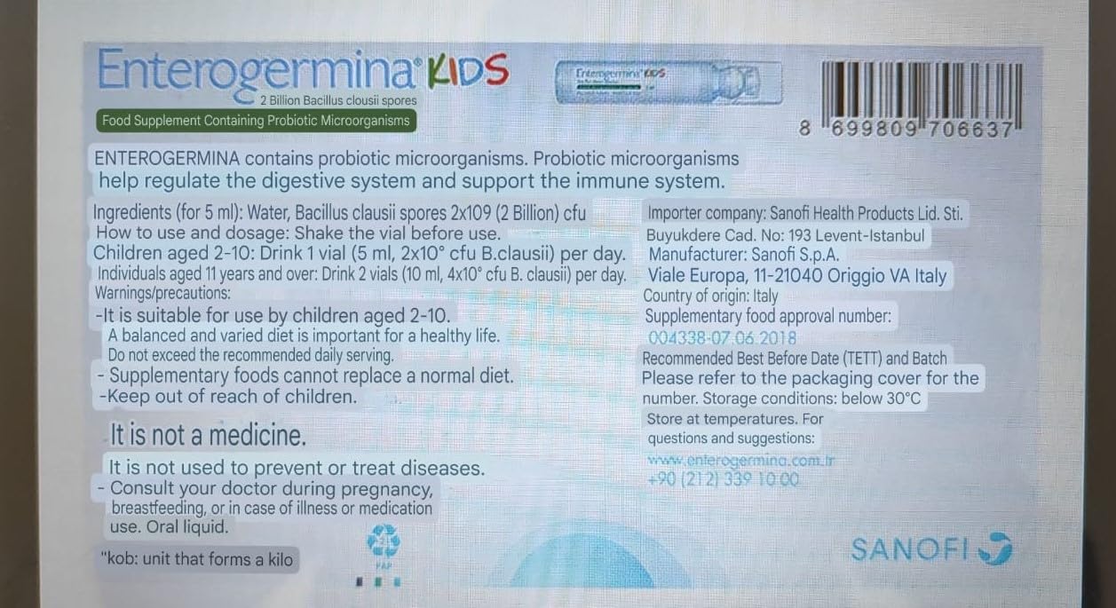 Enterogermina 2 Billion-20 Vials (2 Pack)