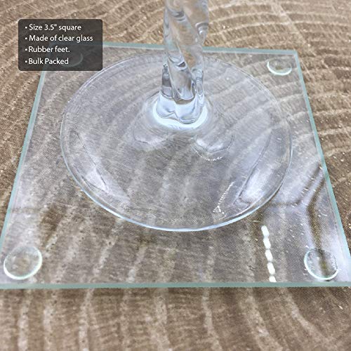 FASHIONCRAFT Perfectly Plain Collection Glass Coasters โ Square Coasters, Party Favors (Set of 20)