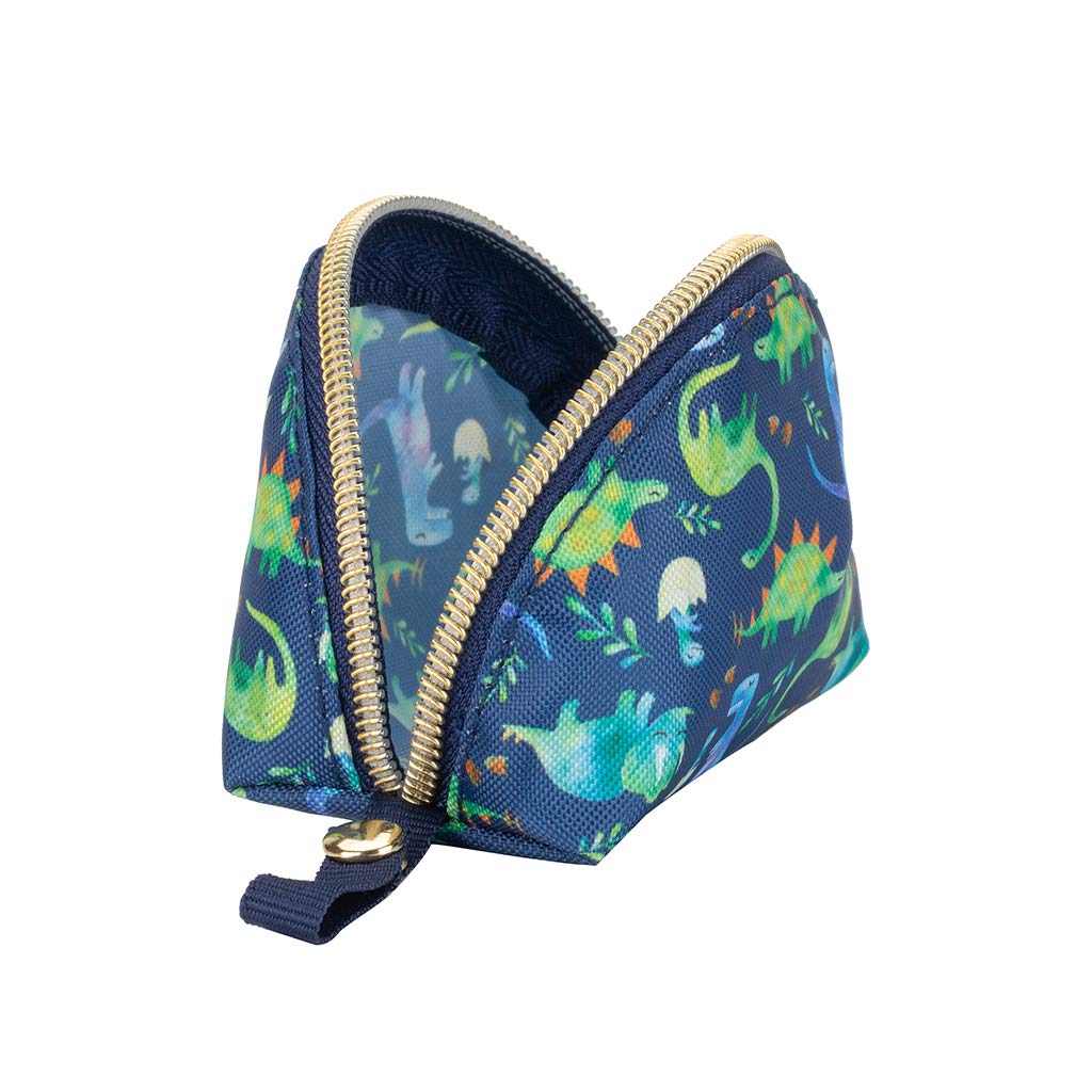 Itzy Ritzy Everything Storage Pouch; Small Zipper Pouch Holds 2 Pacifiers; Snap Handle Attaches to Diaper Bag, Stroller or Purse; Holds Earbuds, Chargers, Change or Disposable Bags (Dinosaur)
