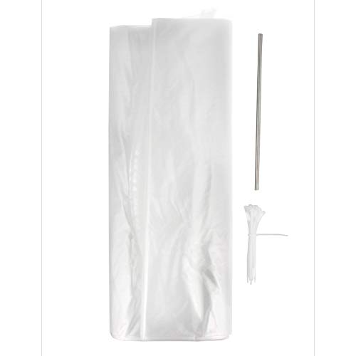 Rural365 Poultry Shrink Bags 25ct Large Turkey Bag - Heat Dip Shrinking Wrap Storage Bags, 16 x 28 Inch with Steel Straw
