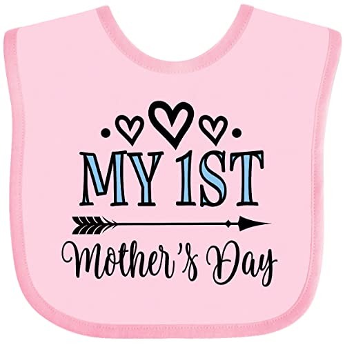 inktastic My 1st Mothers Day Outfit Baby Bib Pink 2f61e