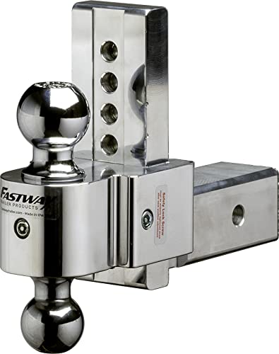 Fastway Flash STBM DT-STBM6625 Adjustable Silent Tow Ball Mount with 6 Inch Drop, 2.5 Inch Shank, and Chrome Plated Balls
