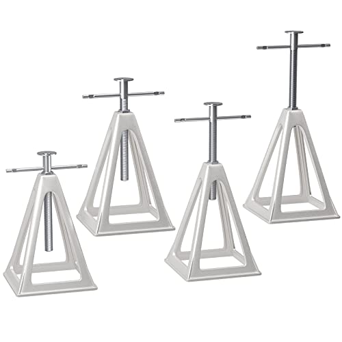 RVGUARD RV Stack Jacks 4 Pack with Storage Bag, Aluminum Stabilizer Jacks for RV Trailer Camper, Single Support Up to 6000 Lbs, Adjustable from 11" to 17"