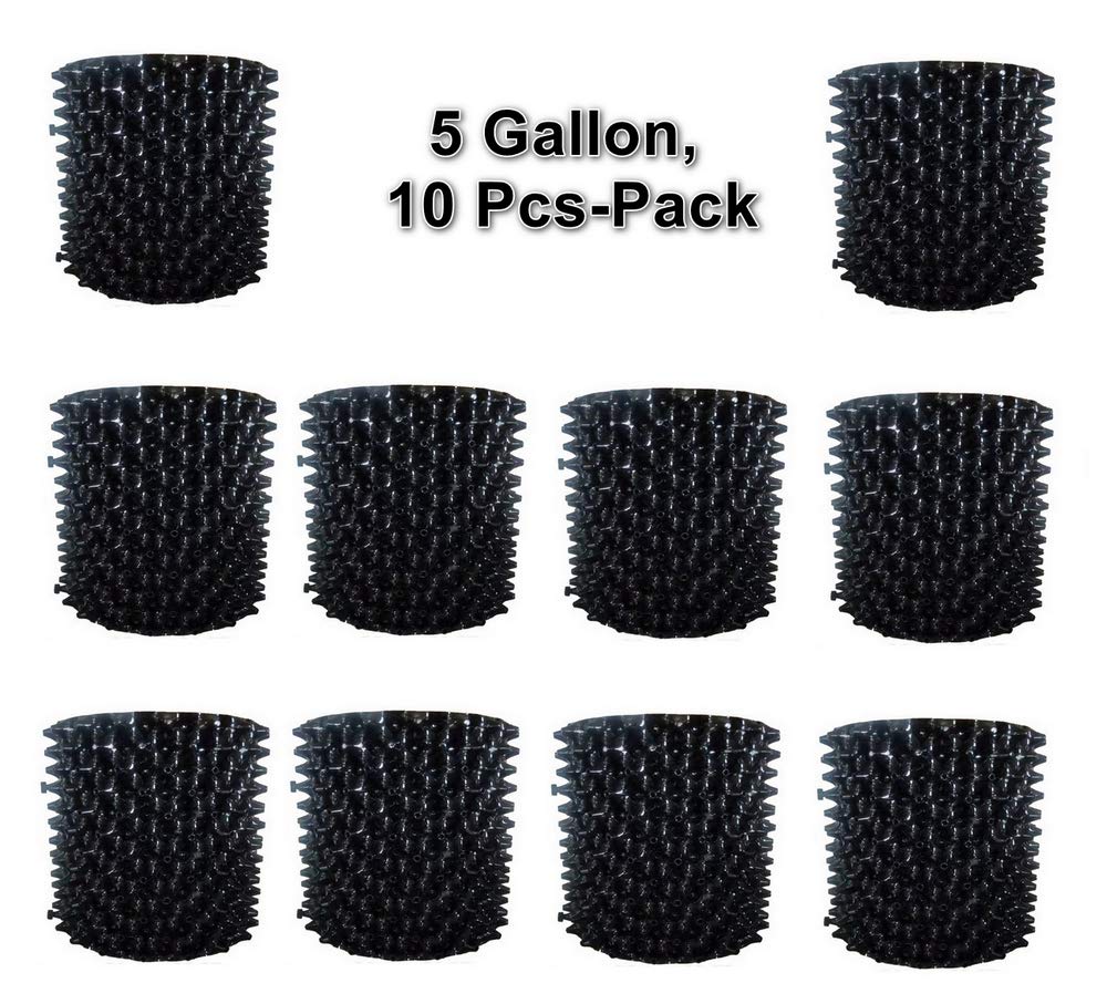 5 Gallon Plus10-pack Durable Plastic Air Pruning Pots for Multiply The Plant Roots 11.8" Diameter x 11.8" Height