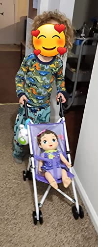 Anivia Baby Doll Collection Doll Stroller Heart Design Gifts for Toddlers and Girls Foldable Doll Stroller