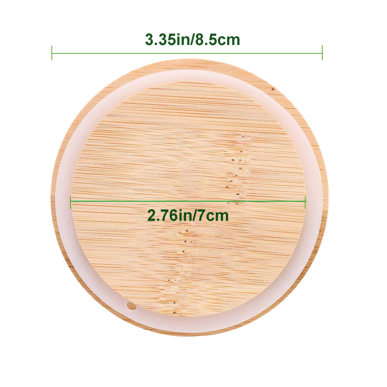 6 Pack Wooden Mason Jar Lids, Reusable Bamboo Mason Canning Lids Compatible with Wide Mouth Mason Jar Canning Jar