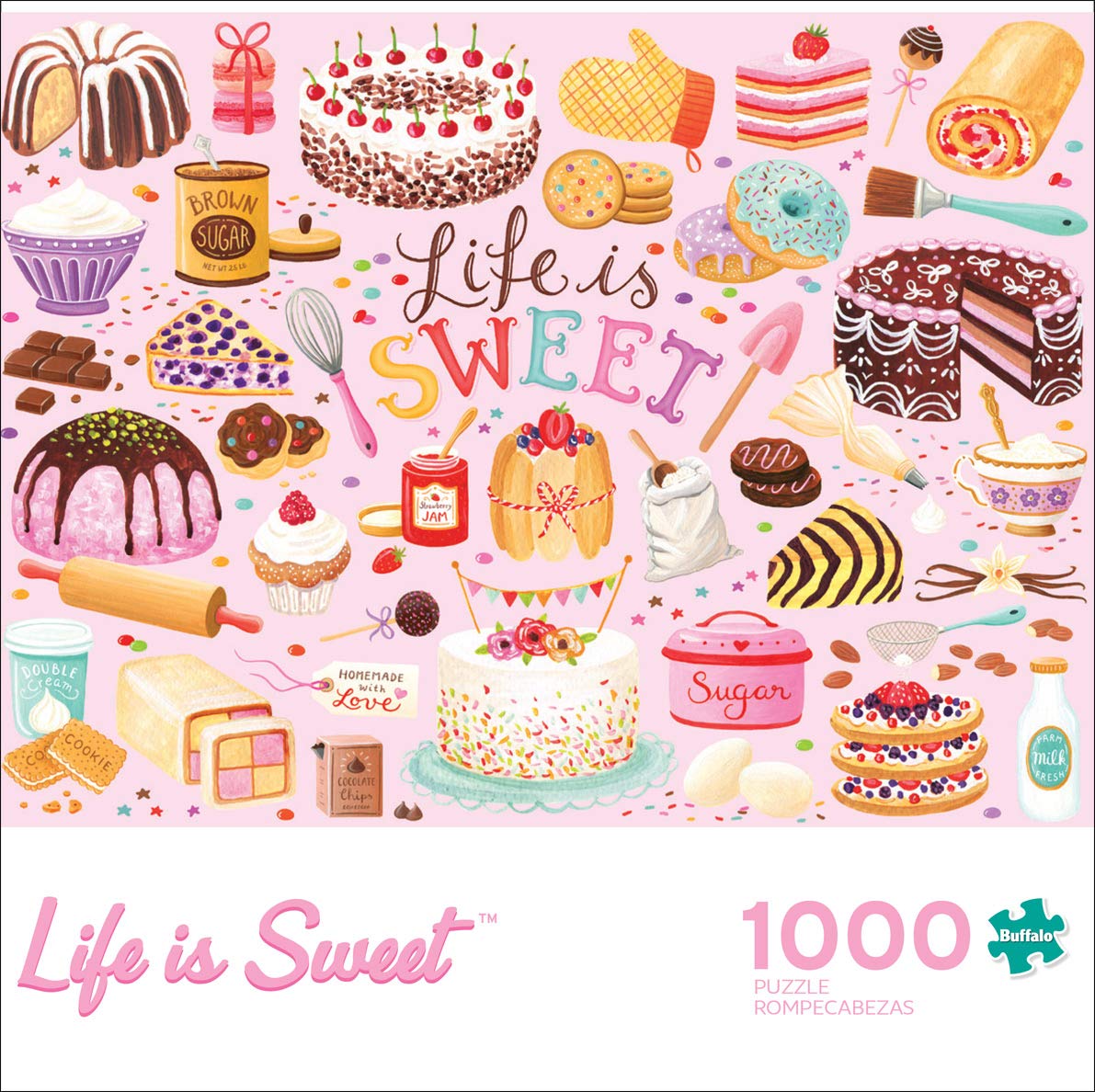 Buffalo Games - Life is Sweet - 1000 Piece Jigsaw Puzzle, Pink