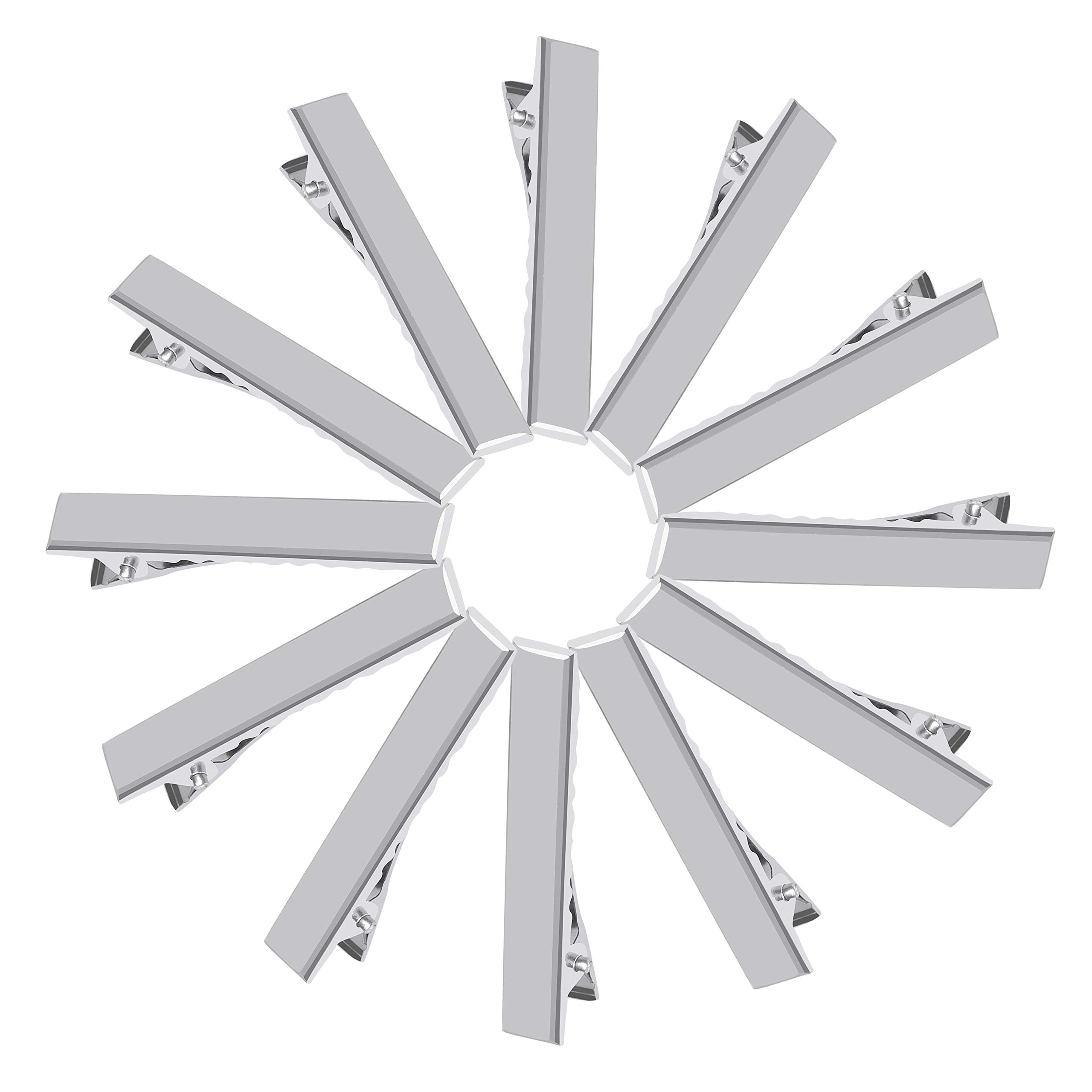 Elcoho 150 Pieces Metal Hair Clips Single Prong Alligator Clips Curl Clips Silver Hairbow Accessory