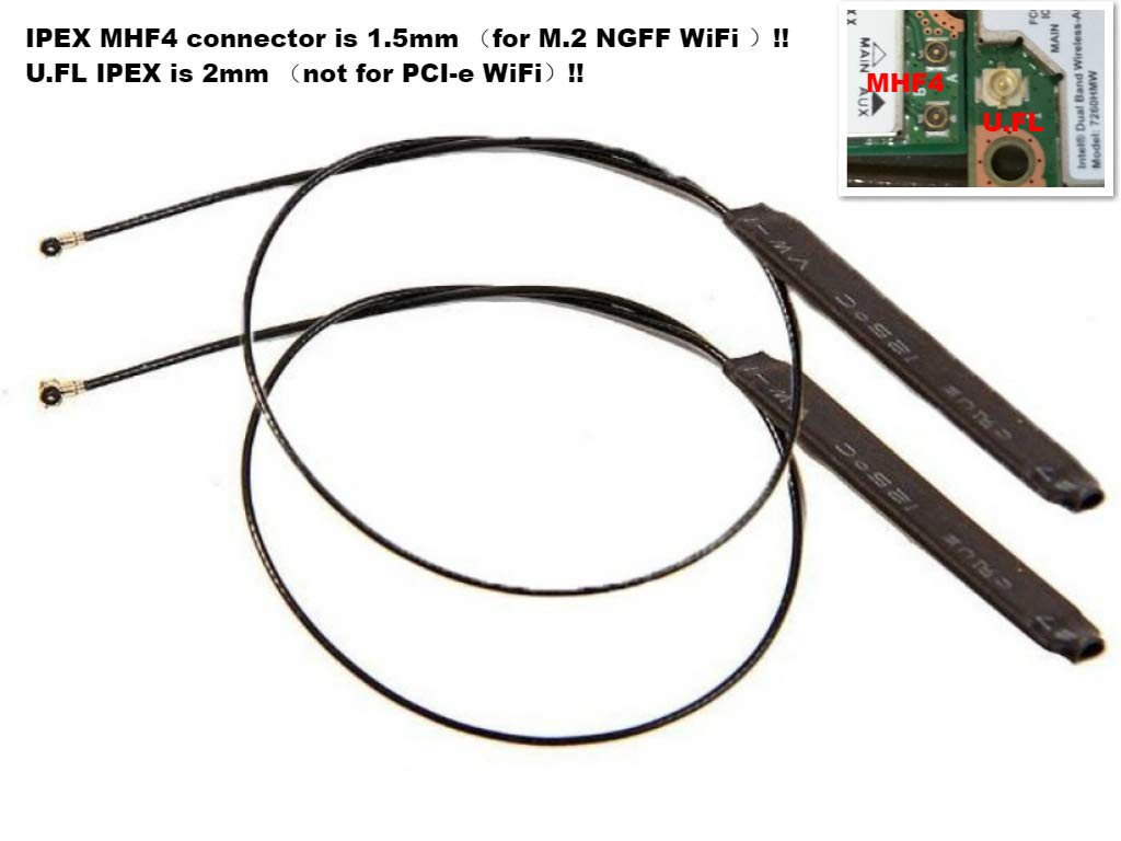 MHF4 IPEX 2.4Ghz 5Ghz 5.8G WLAN Network Adapter PC WiFi Antenna for Intel 7260 8260 8265 9265 9260 9560 AX200 AX Killer M.2 IPEX4 Wi-Fi Wireless WLAN Card Banana Pi 4 M2 Zero Hachintosh