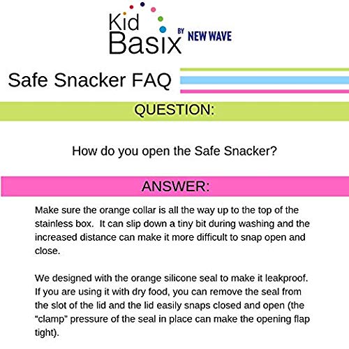Kid Basix Safe Snacker, Reusable Stainless Steel Lunchbox Container for Kids & Adults, Reusable Food Container, BPA Free, Dishwasher Safe, 7oz, Navy