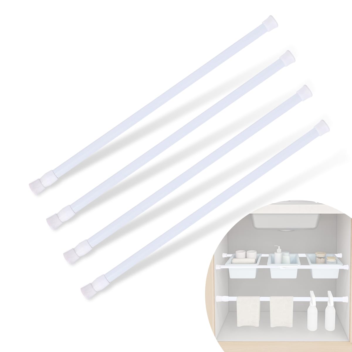 4PCS Window Security Bars Adjustable Sliding Window Glass Door Lock White Security Window Lock Bar for Children Home(17-27.6 Inches)