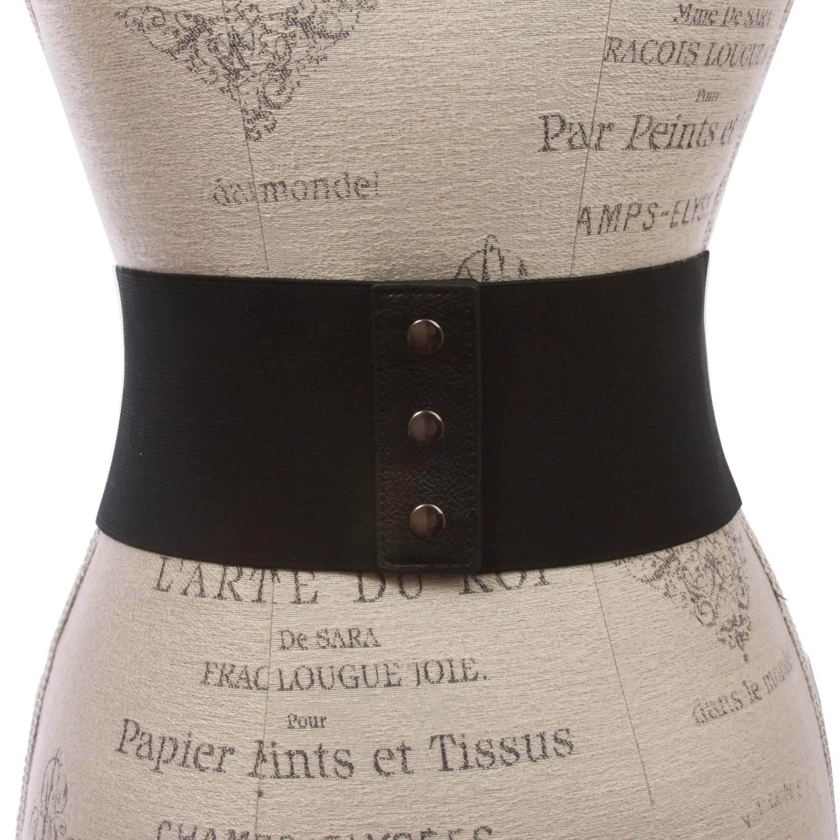 4" Women's High Waist Non Leather Fashion Wide Braided Stretch Belt, Black | l/xl: 37"-40"