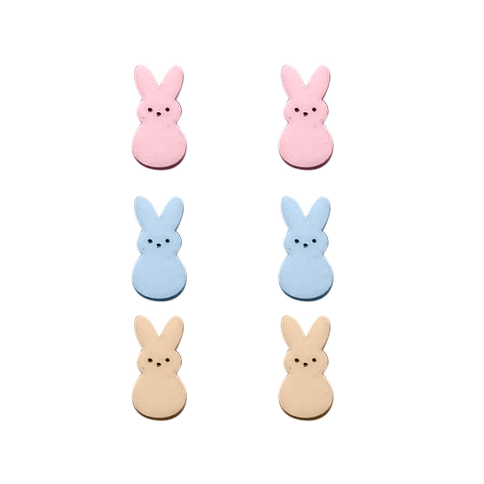 3Pairs Easter Bunny Earrings, Spring Earrings Acrylic Easter Gift Spring Jewelry Rabbit Earrings