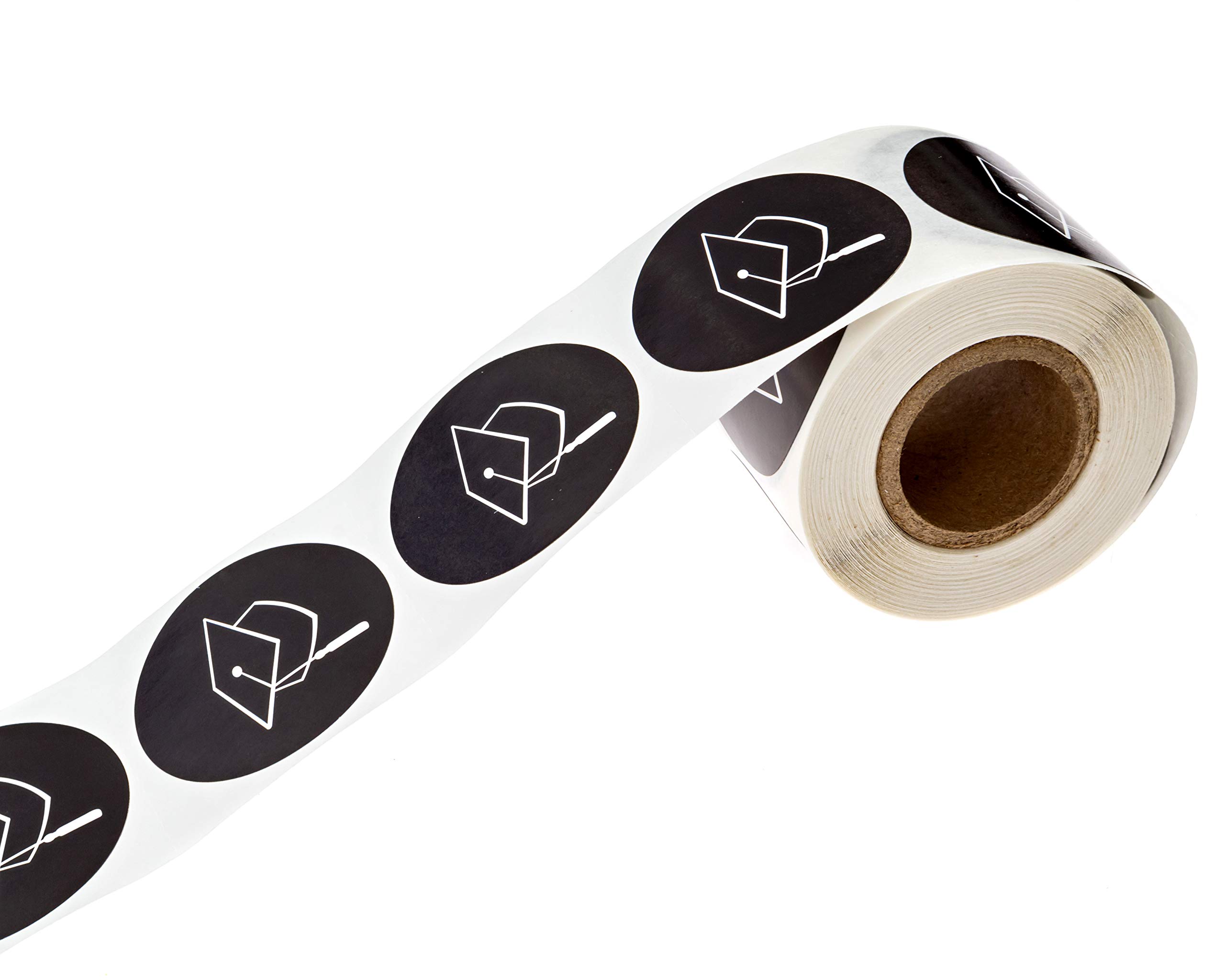 Graduation Stickers / 250 Graduate Labels / 1.5" Black and White High School College Class of 2024 Grad Cap Envelope Seals/Made in The USA