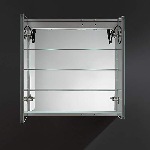 Fresca Tiempo 30" Wide x 30" Tall Bathroom Medicine Cabinet w/LED Lighting & Defogger