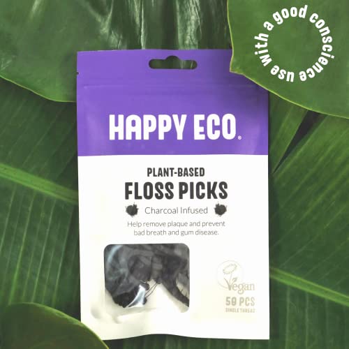 Natural Dental Floss Picks (200) - Vegan, Sustainable, Reusable Floss Sticks for Adults and Kids with Dental Pick - Plaque Remover for Teeth Cleaning - Tooth Picks Flossers - Biodegradable Floss Pick