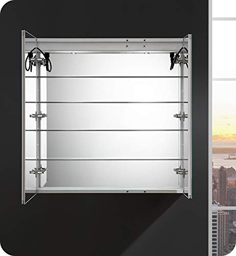Fresca Tiempo 36" Wide x 36" Tall Bathroom Medicine Cabinet w/LED Lighting & Defogger