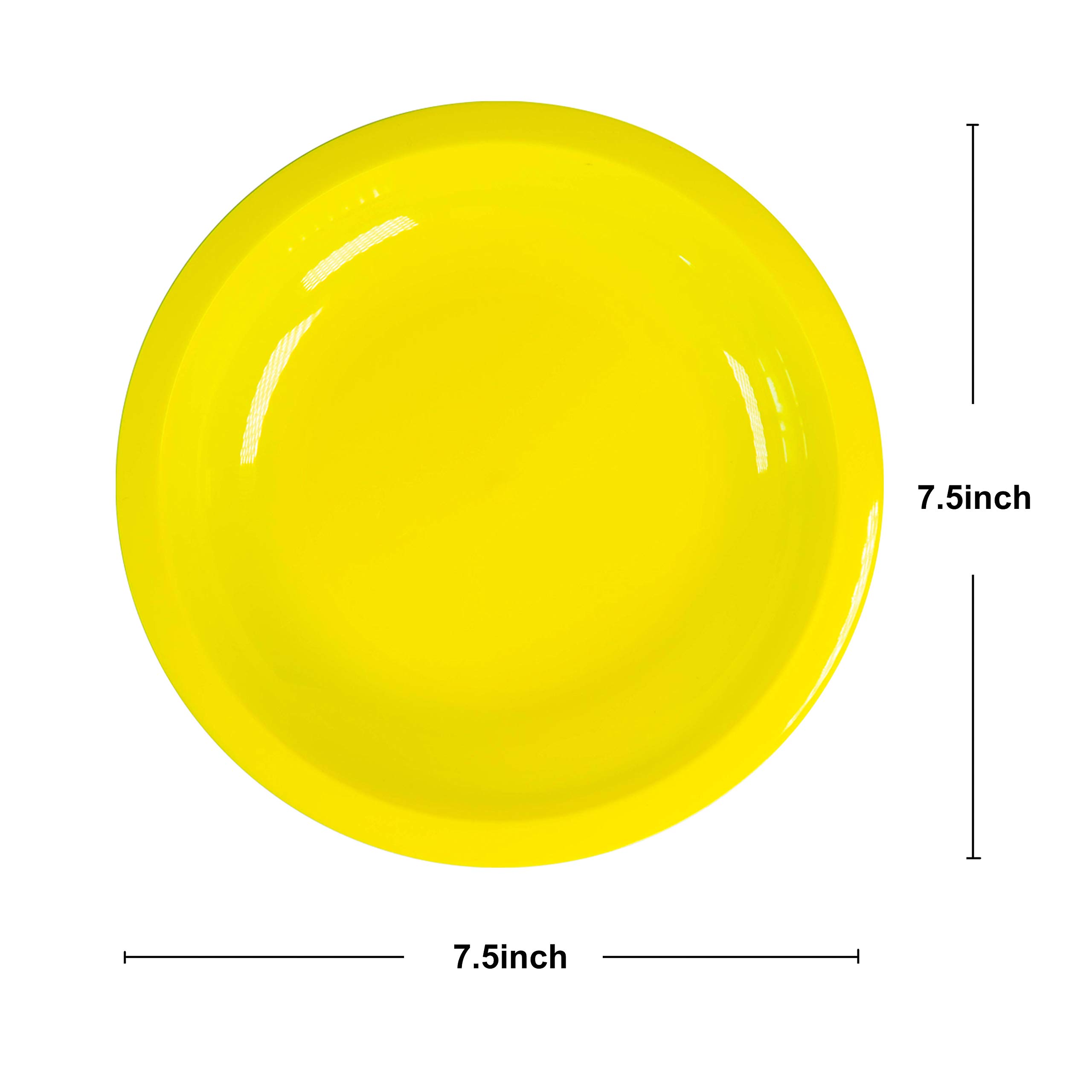 Youngever 7.5 Inch Plastic Plates, Small Kid Size, Kids Plates, Toddler Plates, Snack Plates, Microwave Safe, Dishwasher Safe, Set of 9 (Rainbow Colors)